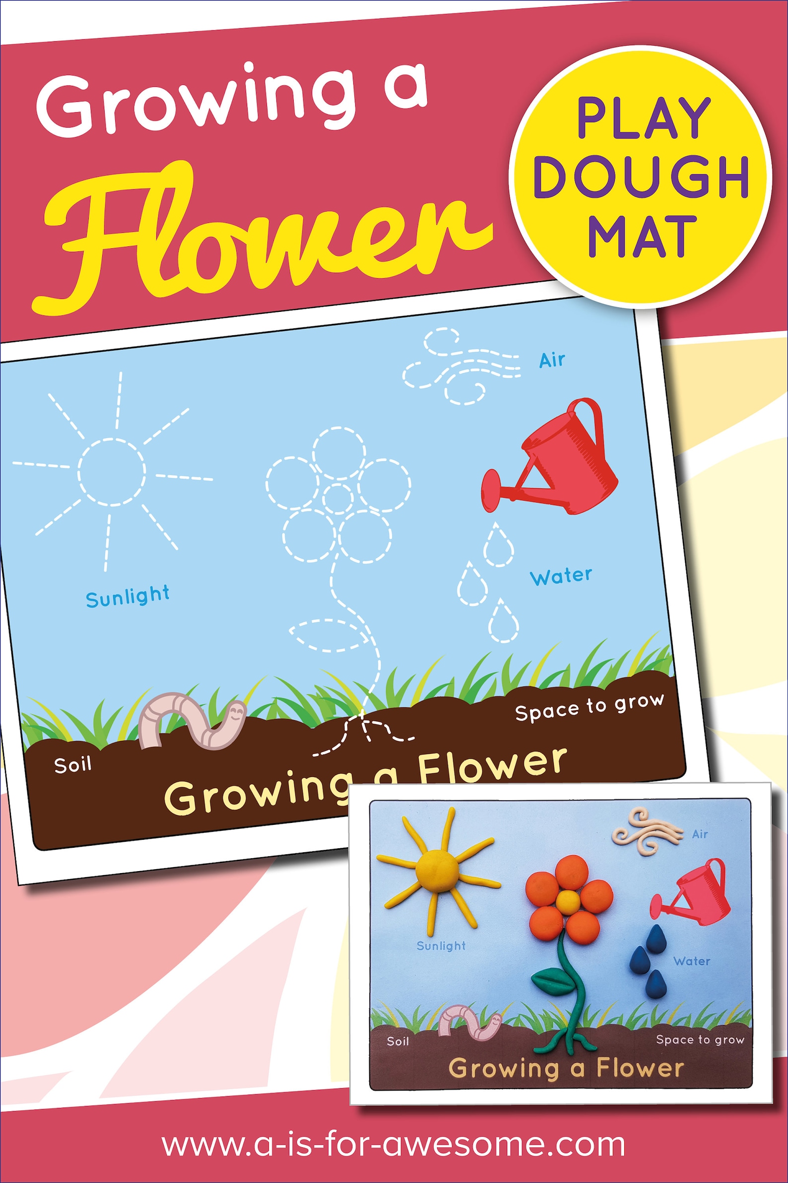 Nature Play Dough Mat Bundle, Kids Life Cycle Playdoh Activities ...