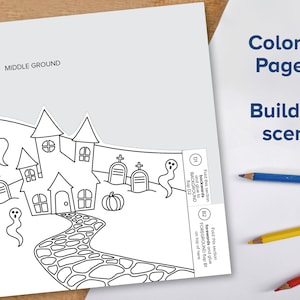 Halloween 3D Coloring Scene Craft, Kids Color and Build Freestanding ...