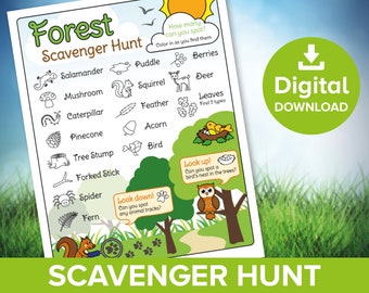 Printable Forest Walk Scavenger Hunt - Etsy