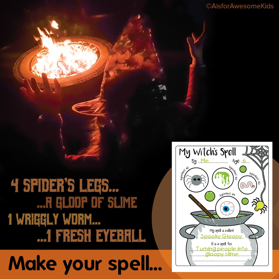 My Witch's Spell Halloween Drawing Prompt Activity, Kids Wizard Writing ...