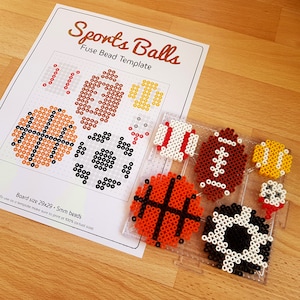 Sports Balls Fuse Bead Template, Football Soccer Basketball Baseball ...