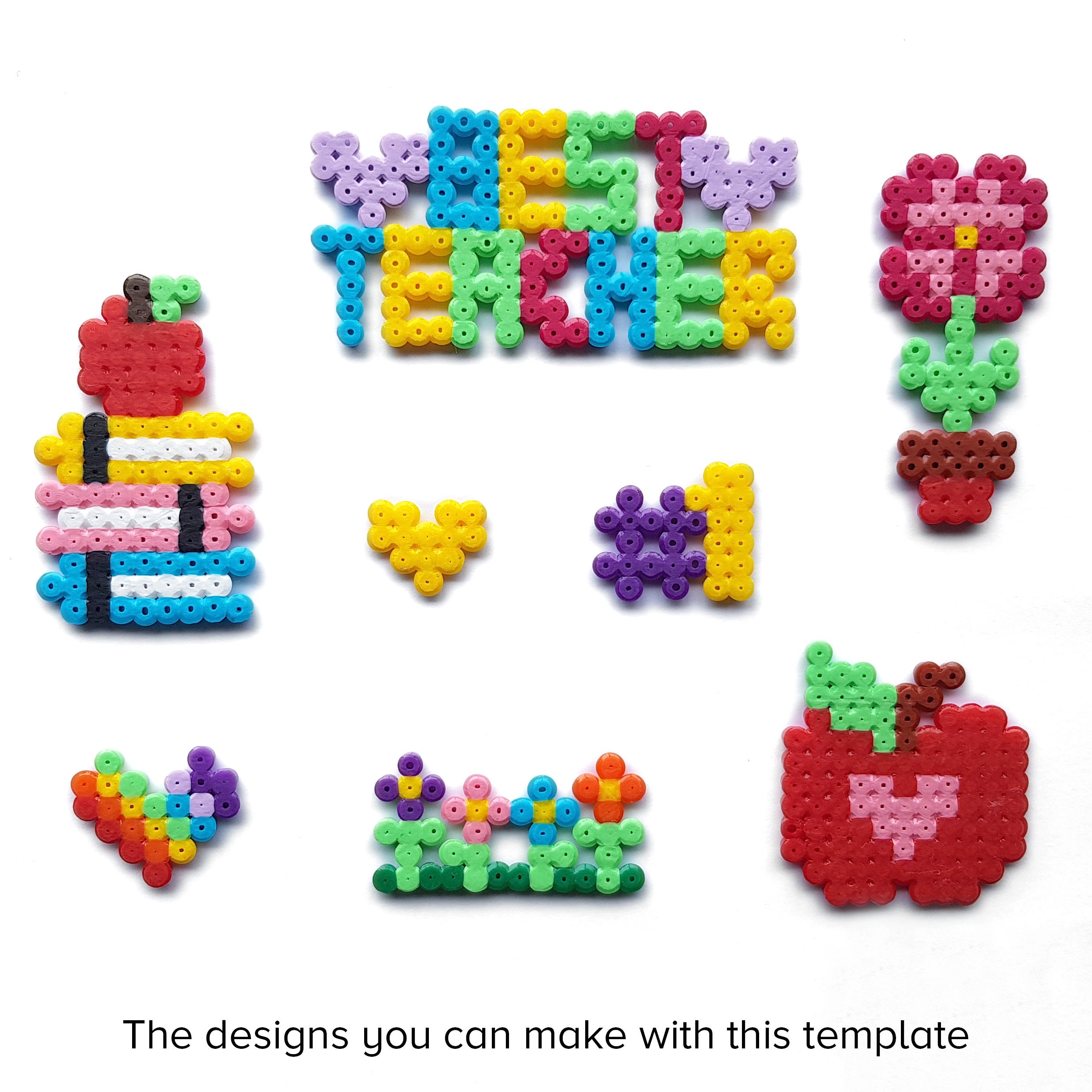 Teacher Gifts Fuse Bead Template, Best Tutor Thank You Card Craft ...