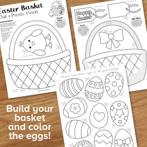 Easter Egg Basket Craft Printable, 18 Page Educational Cut-out & Color ...