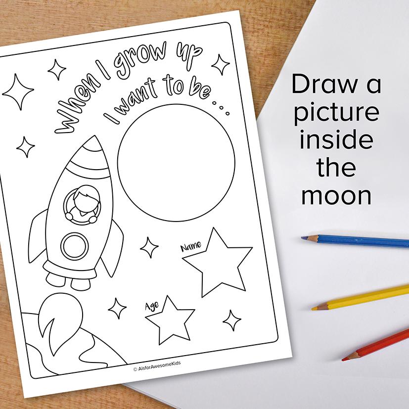 When I Grow up Worksheet, My Dream Job Drawing Prompt Poster, Childrens ...
