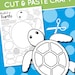 Turtle Cut & Paste Craft Printable, Spring Color and Build Art Kit ...