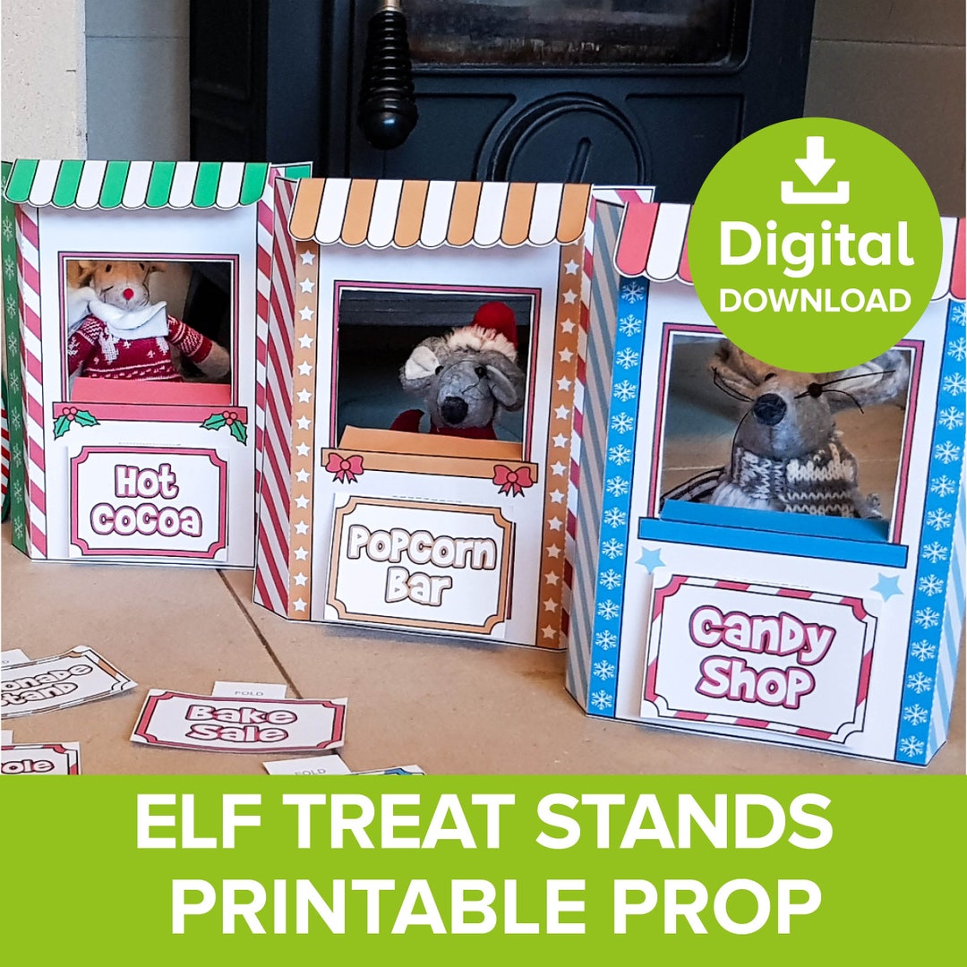 Elf Treat Stand Printable Shop Prop, Christmas Hot Cocoa Accessory Kit ...