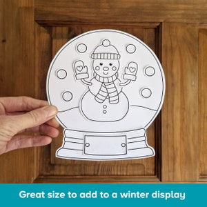 Snow Globe Cut & Paste Craft, Christmas Snow Dome Color and Build Kit ...