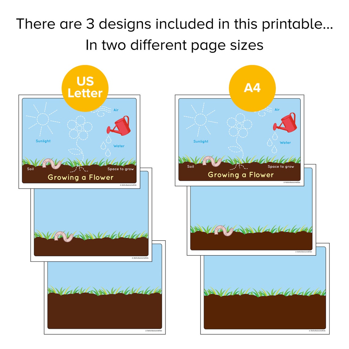 Growing a Flower Play Dough Mat, Kids Gardening Playdoh Homeschool ...