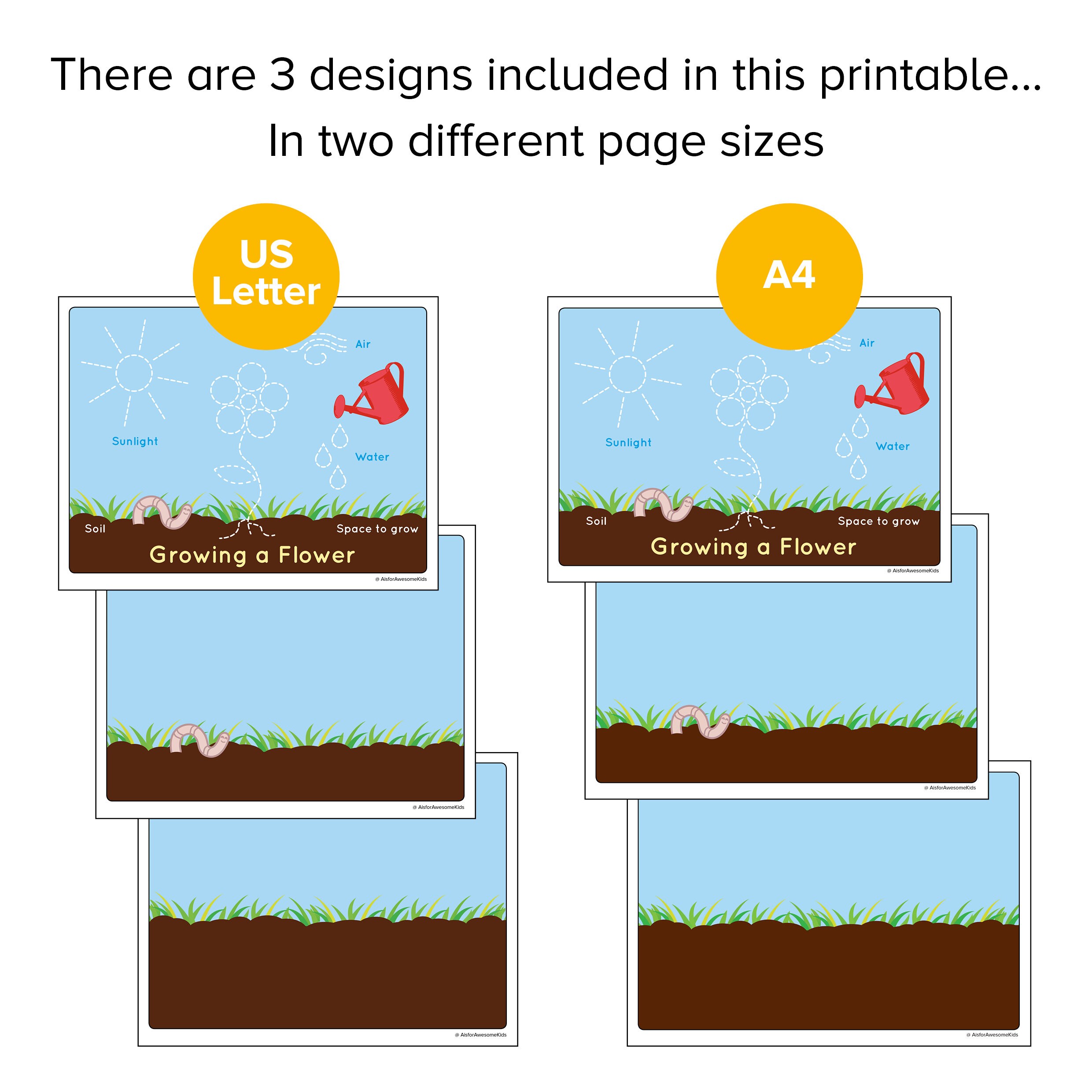 Growing a Flower Play Dough Mat, Kids Gardening Playdoh Homeschool ...