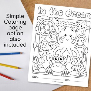 Ocean Color by Number Worksheet, Marine Life Picture Reveal, in the Sea ...