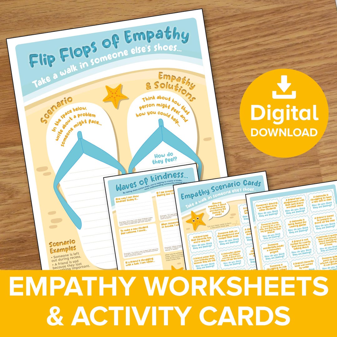 Empathy Worksheet Pack, Childrens Mental Health Kindness Activity Cards ...