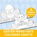 Easter Bonnet Paper Hat Coloring Crafts, Spring Chick Egg Hunt Party ...