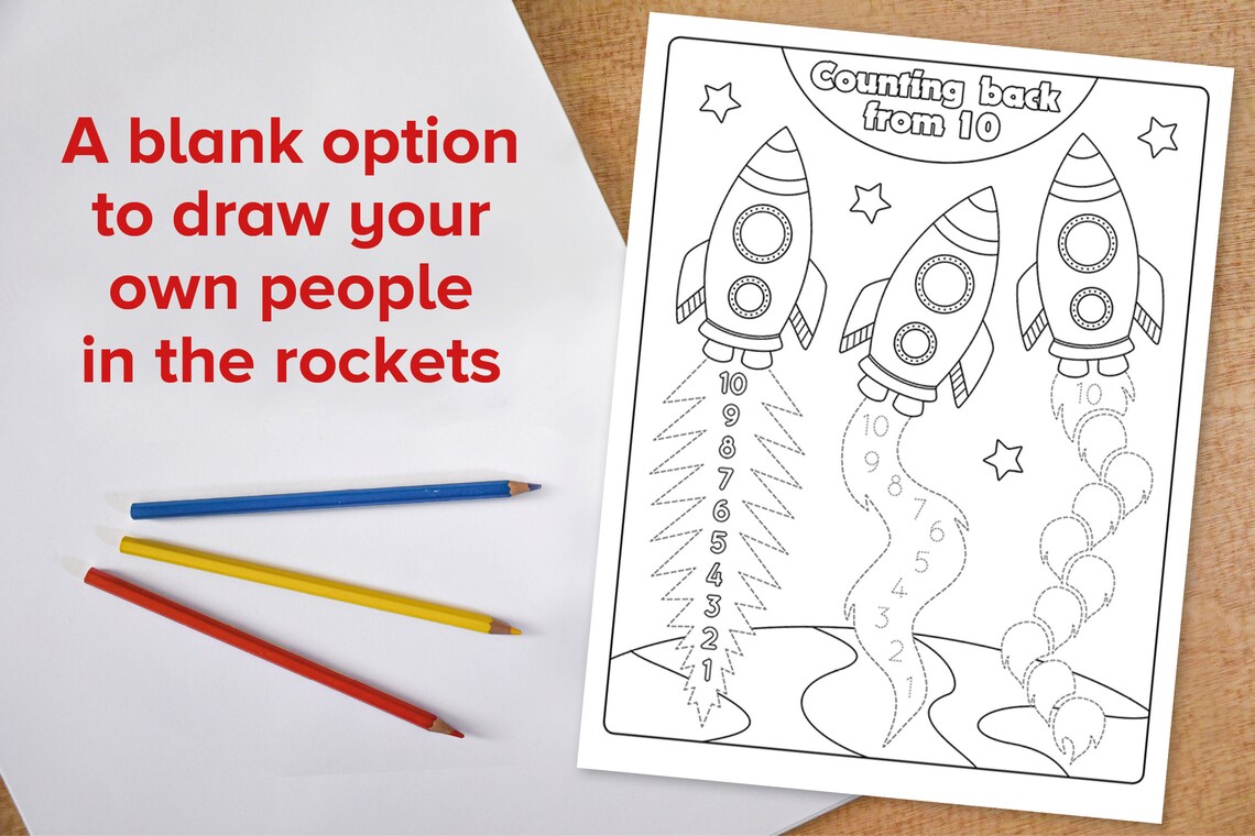 Rocket Countdown Worksheet, Kids Count Back From 10 Activity Page ...