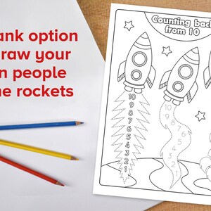 Rocket Countdown Worksheet, Kids Count Back From 10 Activity Page ...