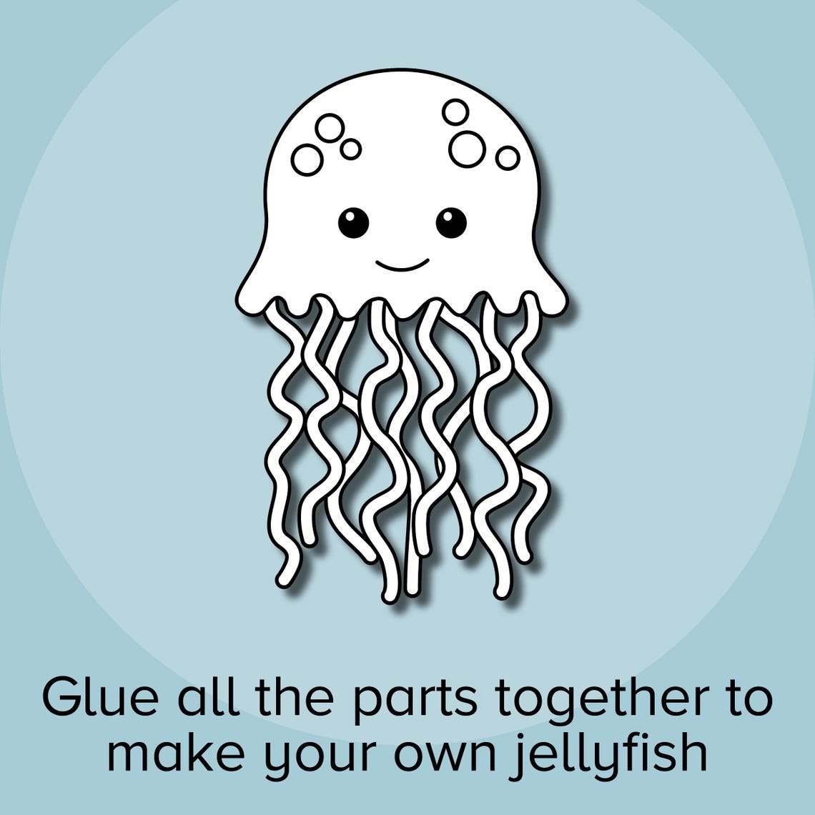 Jellyfish Cut & Paste Craft Printable, Marine Jelly Fish Color and ...