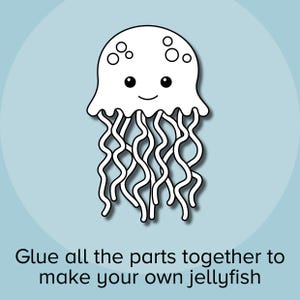 Jellyfish Cut & Paste Craft Printable, Marine Jelly Fish Color and ...