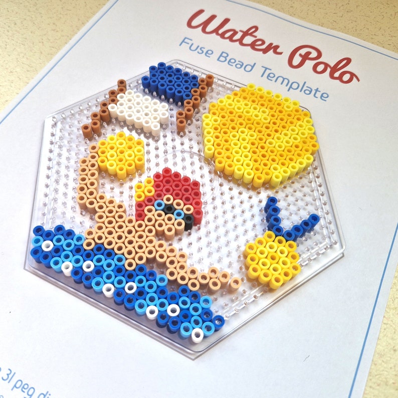 Water Polo Fuse Bead Template, Swimming Games Pattern, Sports Ball ...