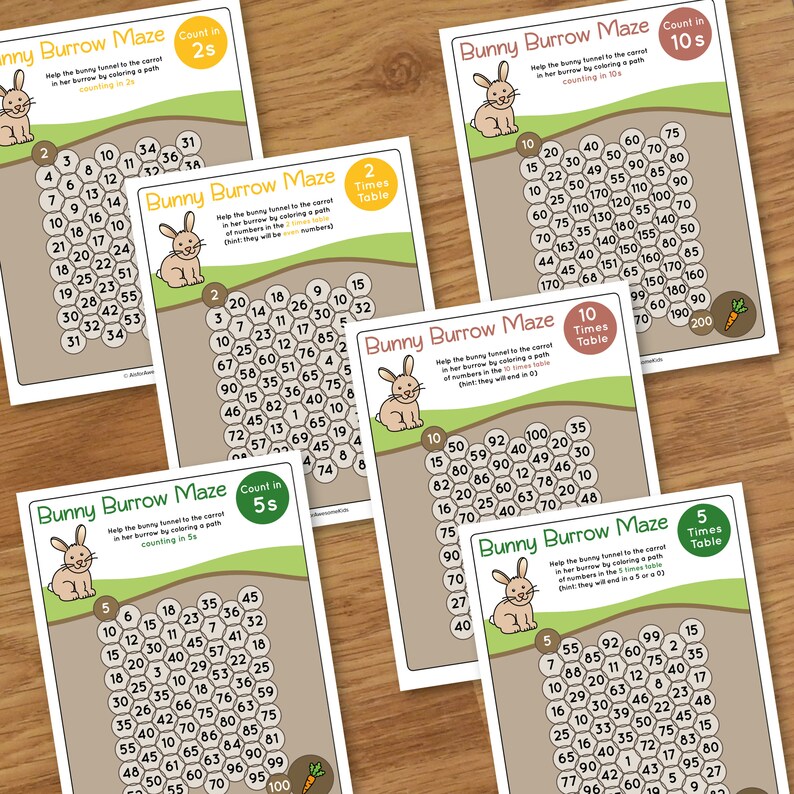Spring Math Maze Times Table Worksheets, Children's Maths Challenge ...