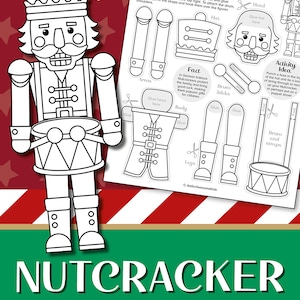 Nutcracker Cut & Paste Craft, Christmas Toy Soldier Color Build Kit ...