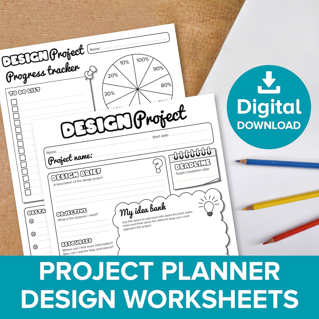 Design Project Planning Worksheets, Kids STEM 3D Craft Art Planner ...