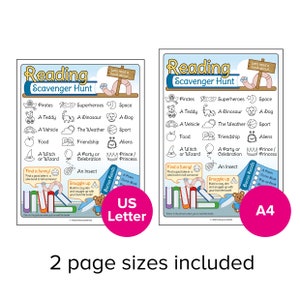 Reading Challenge Scavenger Hunt, Childrens World Book Day Worksheet ...