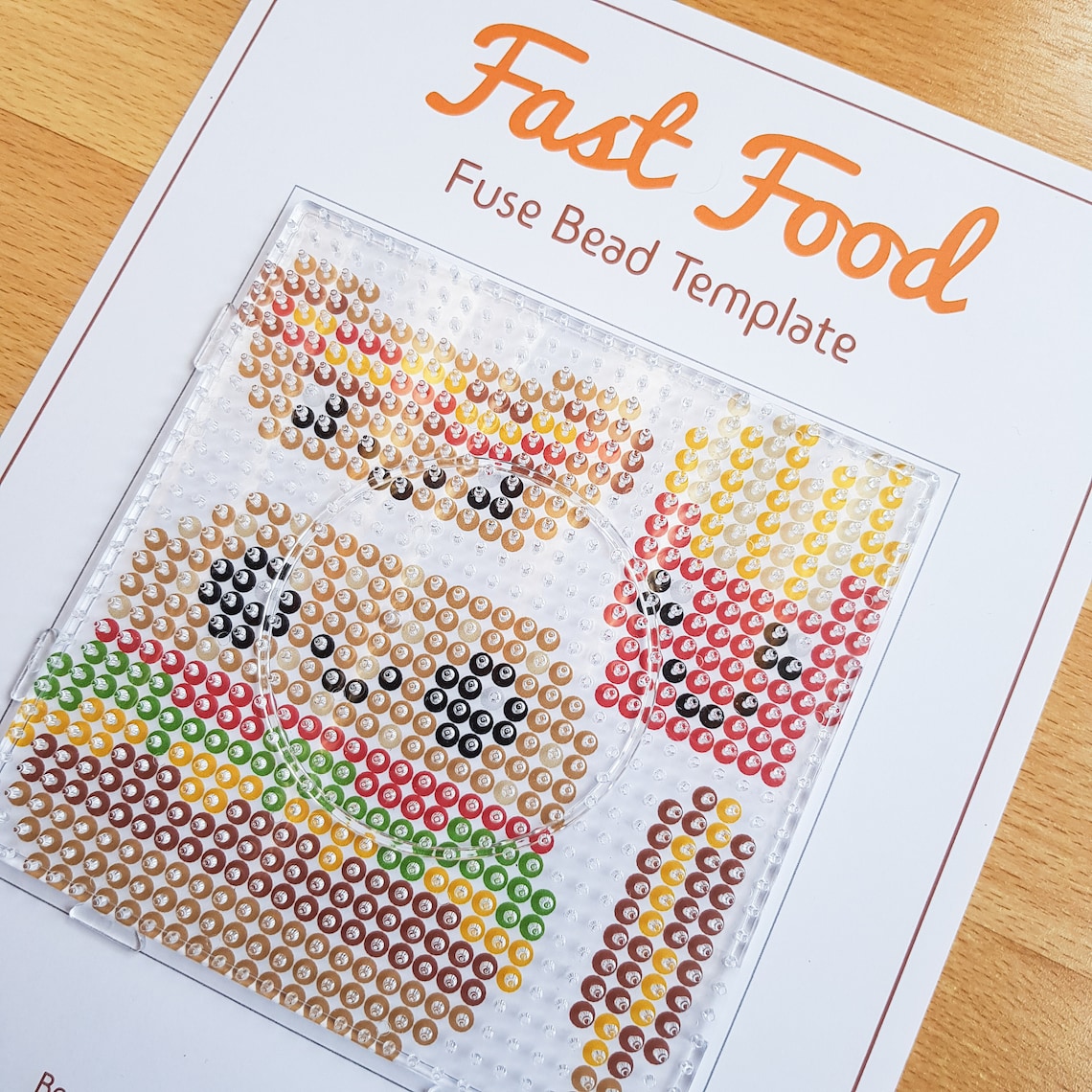 Fast Food Fuse Bead Template, Kawaii Hama Perler Nabbi Pyssla Beads ...