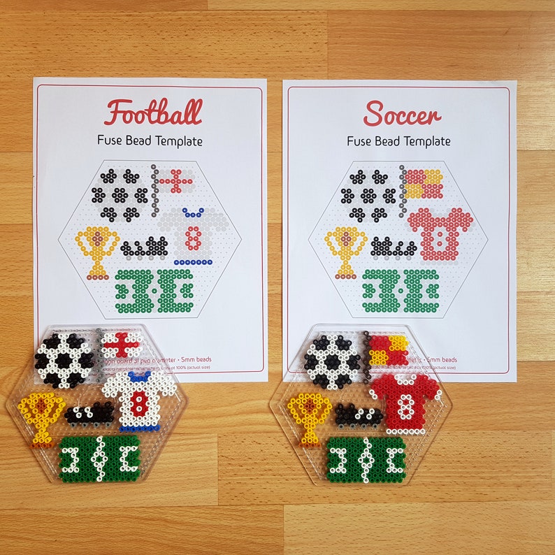 Soccer Football Fuse Bead Template, World Cup Ball Game Sport Pattern ...