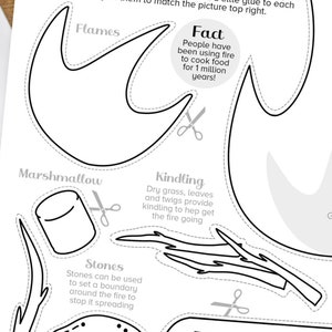 Campfire Cut & Paste Craft Printable, Summer Camping Color and Build ...