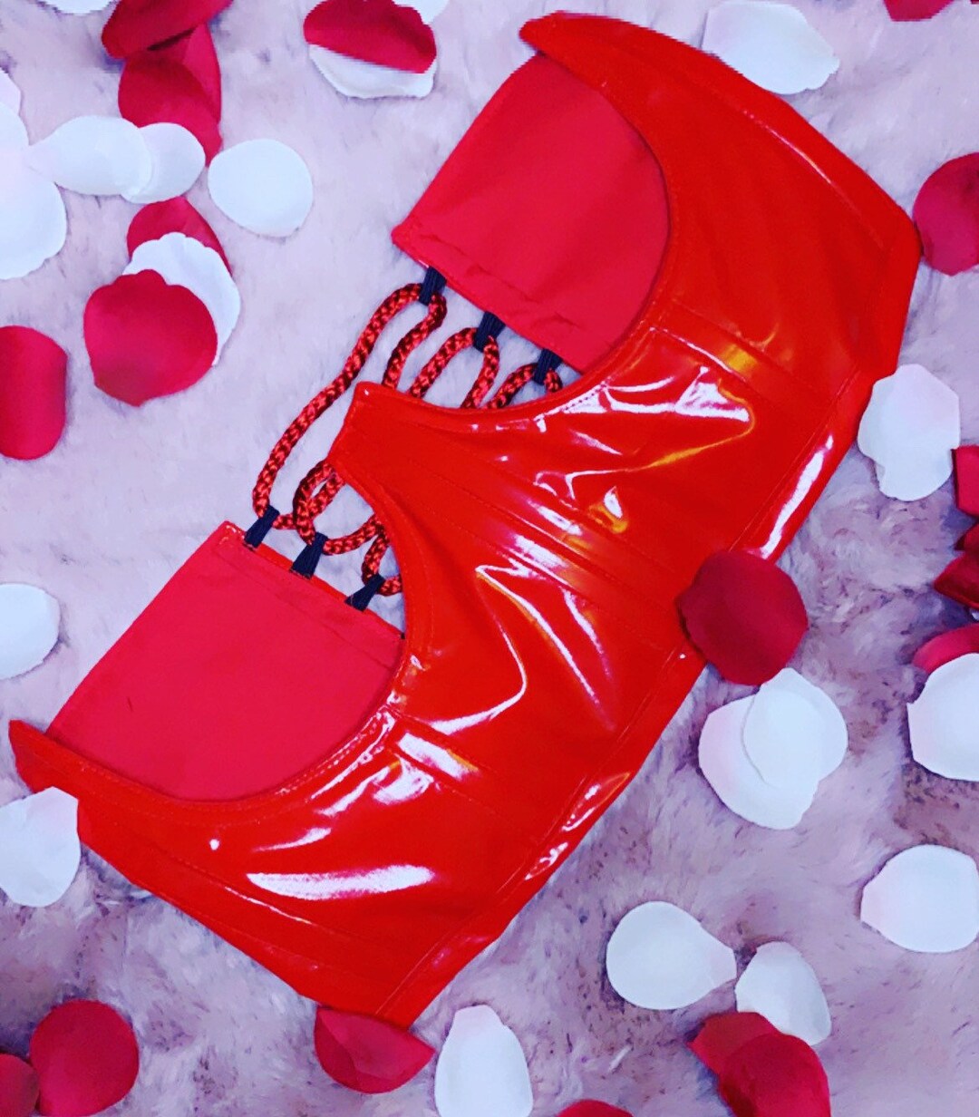 PVC UNDERBUST CORSET, Red Pvc, Corset Lingerie, Handmade Corset, Made ...