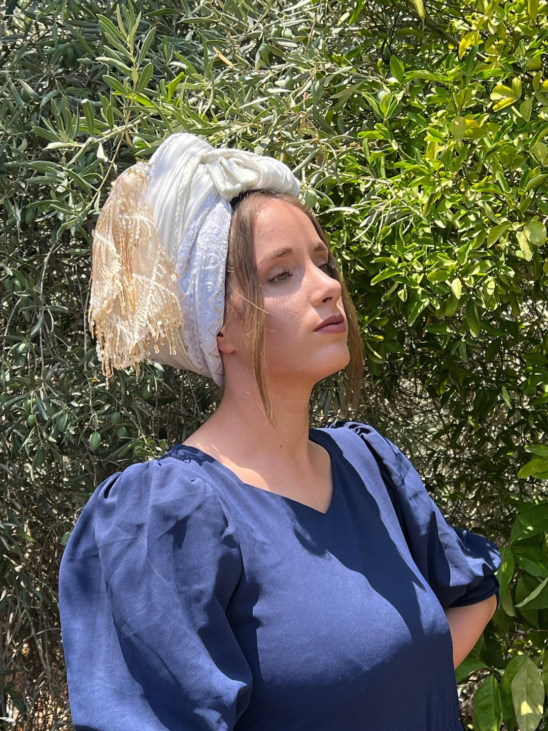 Amazing Gold Tichel Head Band for Shabbat Jewish Hair Scarf - Etsy