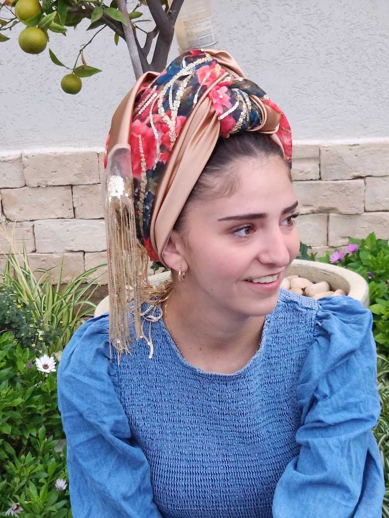 Handmade Tichel for Bat Mitzvah, Head Scarf, Jewish Tichel Scarf ...