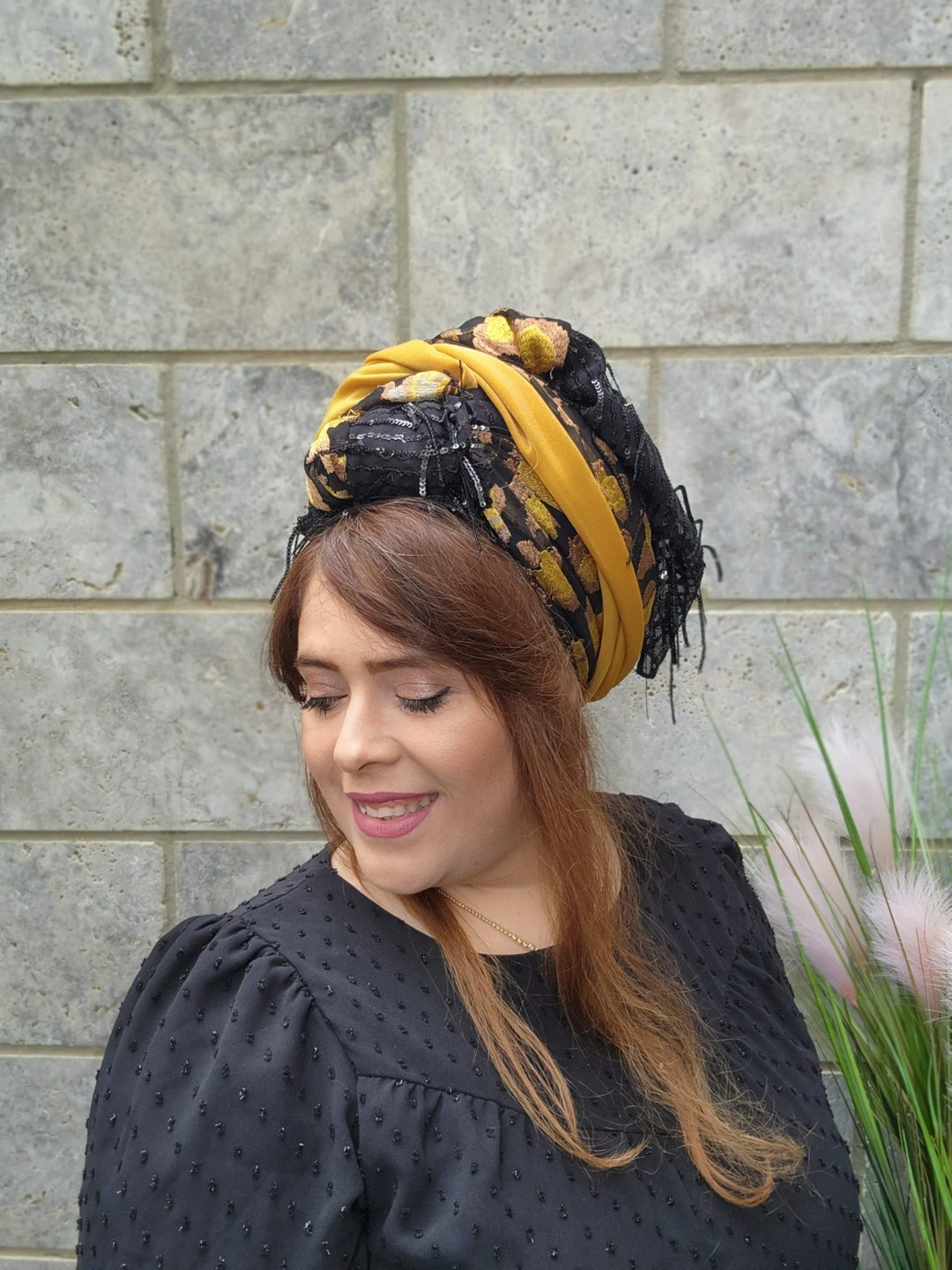 Elegant Tichel With Sequins, Hair Snood, Tichel Scarf, Hats for Women ...