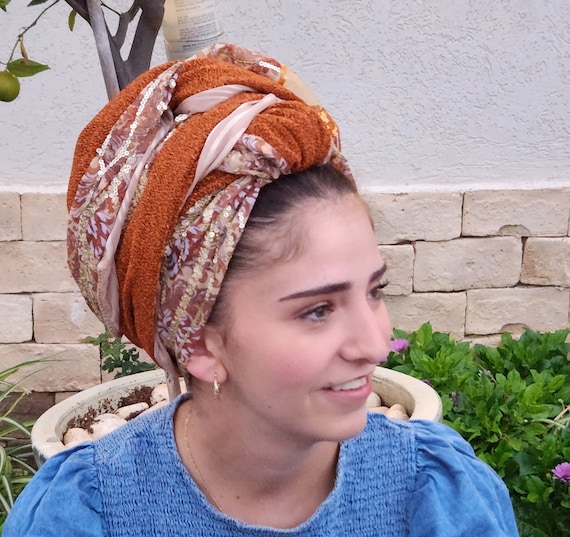 Gorgeous Tichel for Orthodox Woman Mitpachat Head Cover Headscarf Jewish Headcover Pretied Scarf Scarf Hairstyle Mitpachat Sinar Etsy