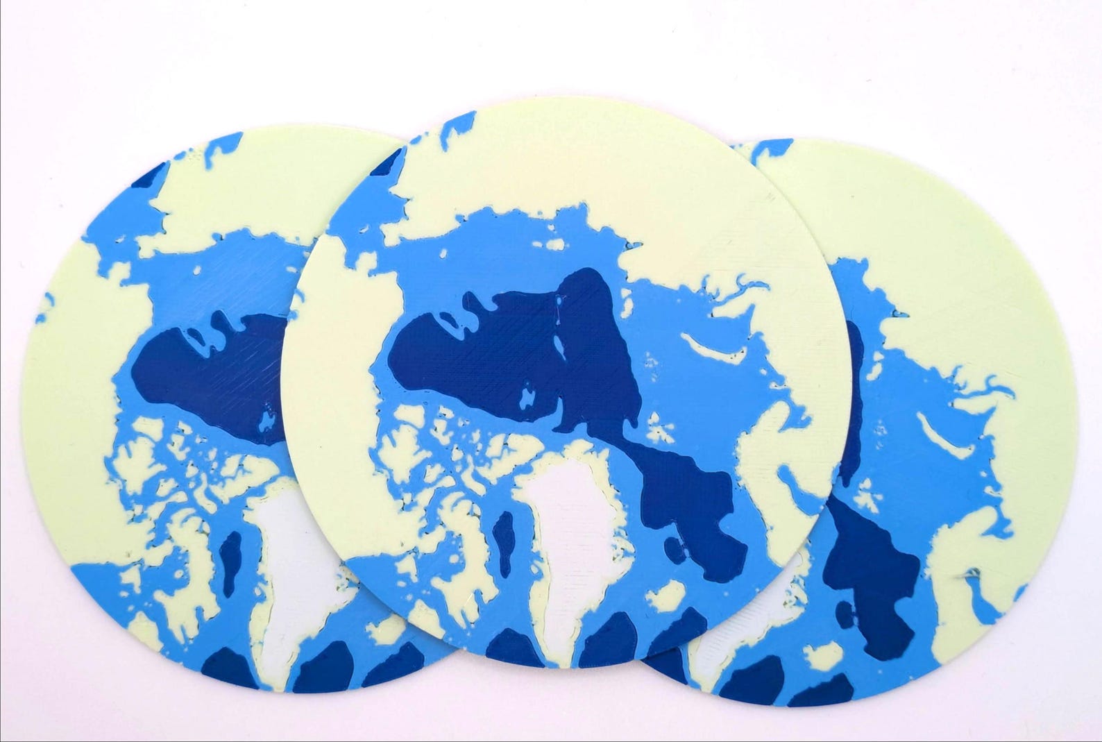 Arctic Ocean Map Coasters – Flat Color Map (set of 3) - Etsy