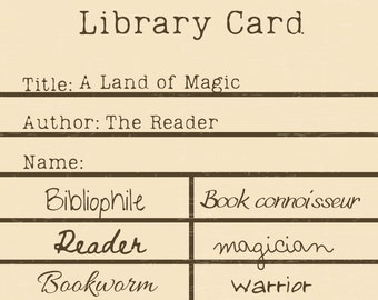 Library Card Print | Etsy