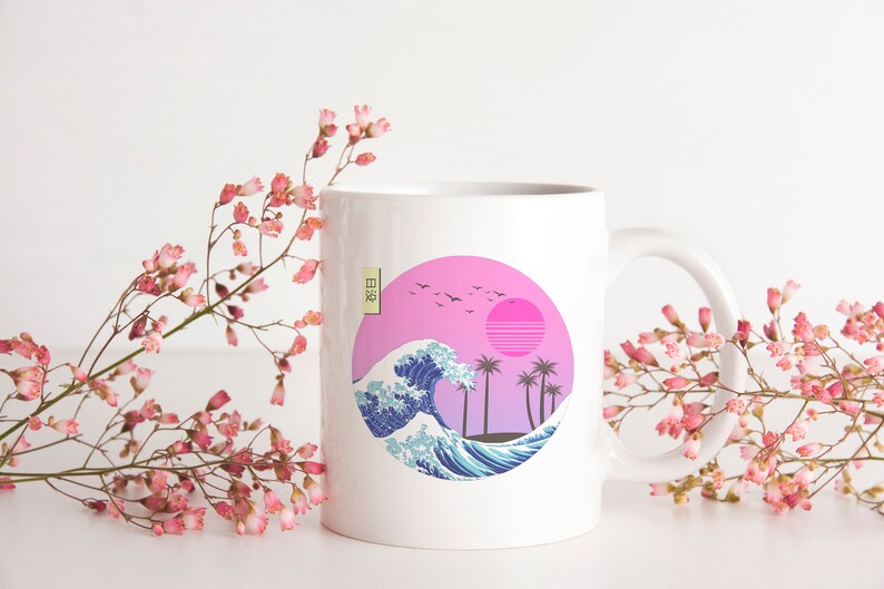 Great Pinky Wave Mug, Great Wave Gift, Great Wave Present, 11oz Coffee ...