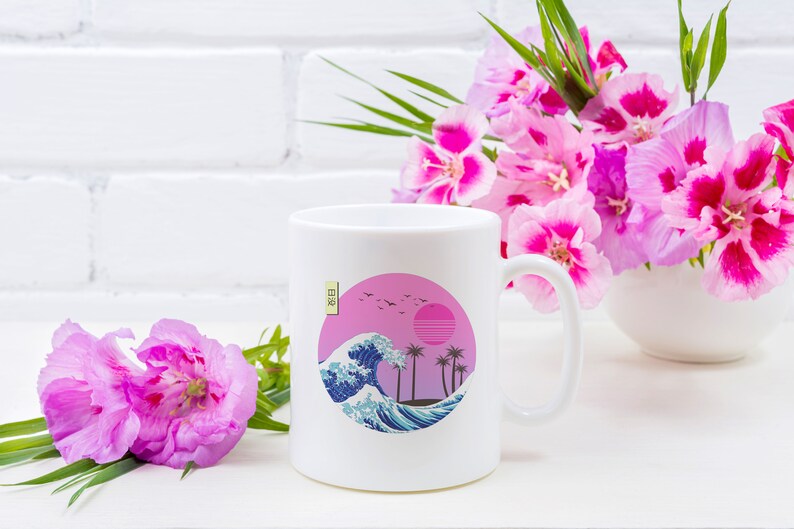 Great Pinky Wave Mug, Great Wave Gift, Great Wave Present, 11oz Coffee ...