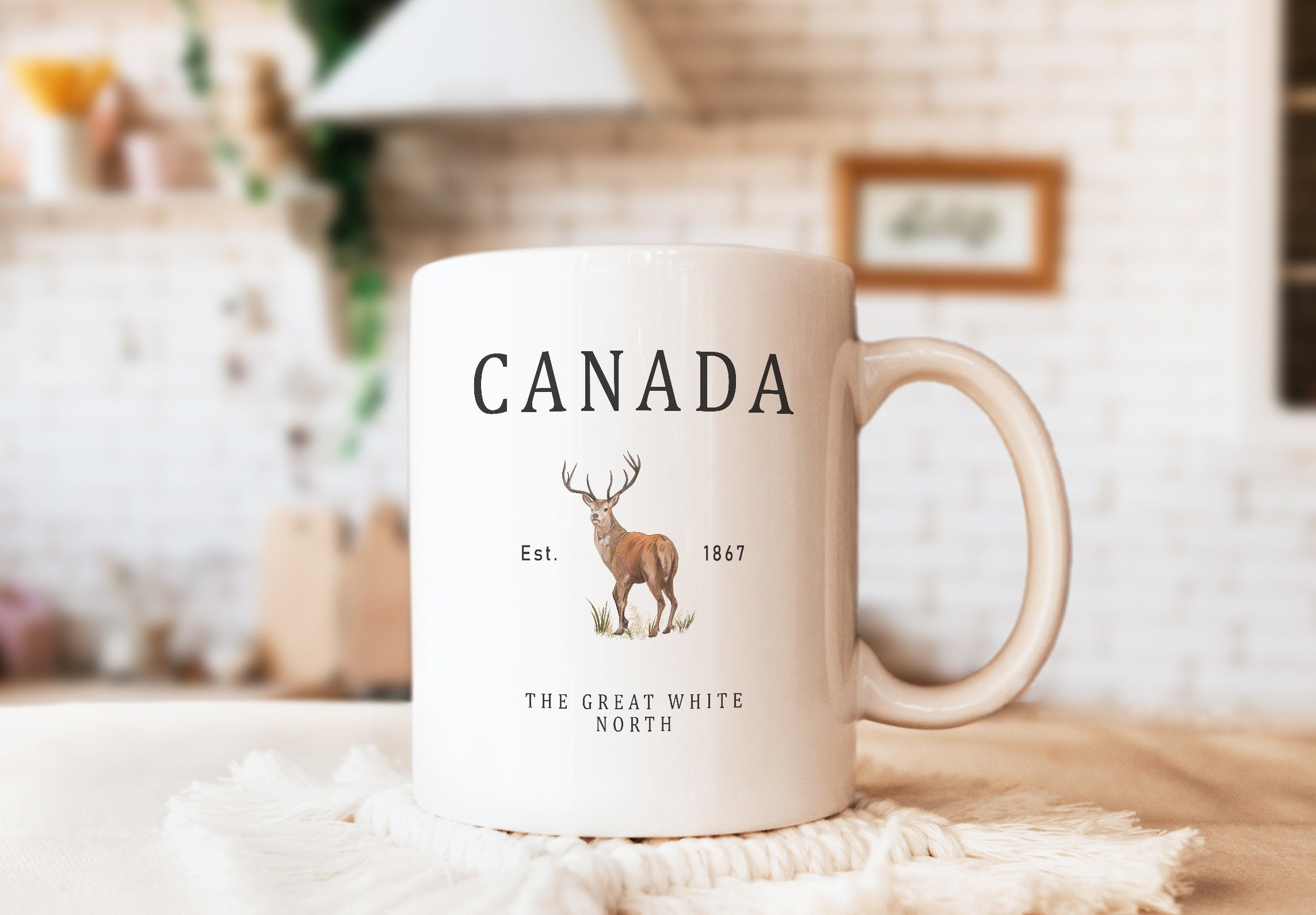 Canada the Great White North Mug, Canada Mug, Retro Mug, Deer Mug, Gift ...