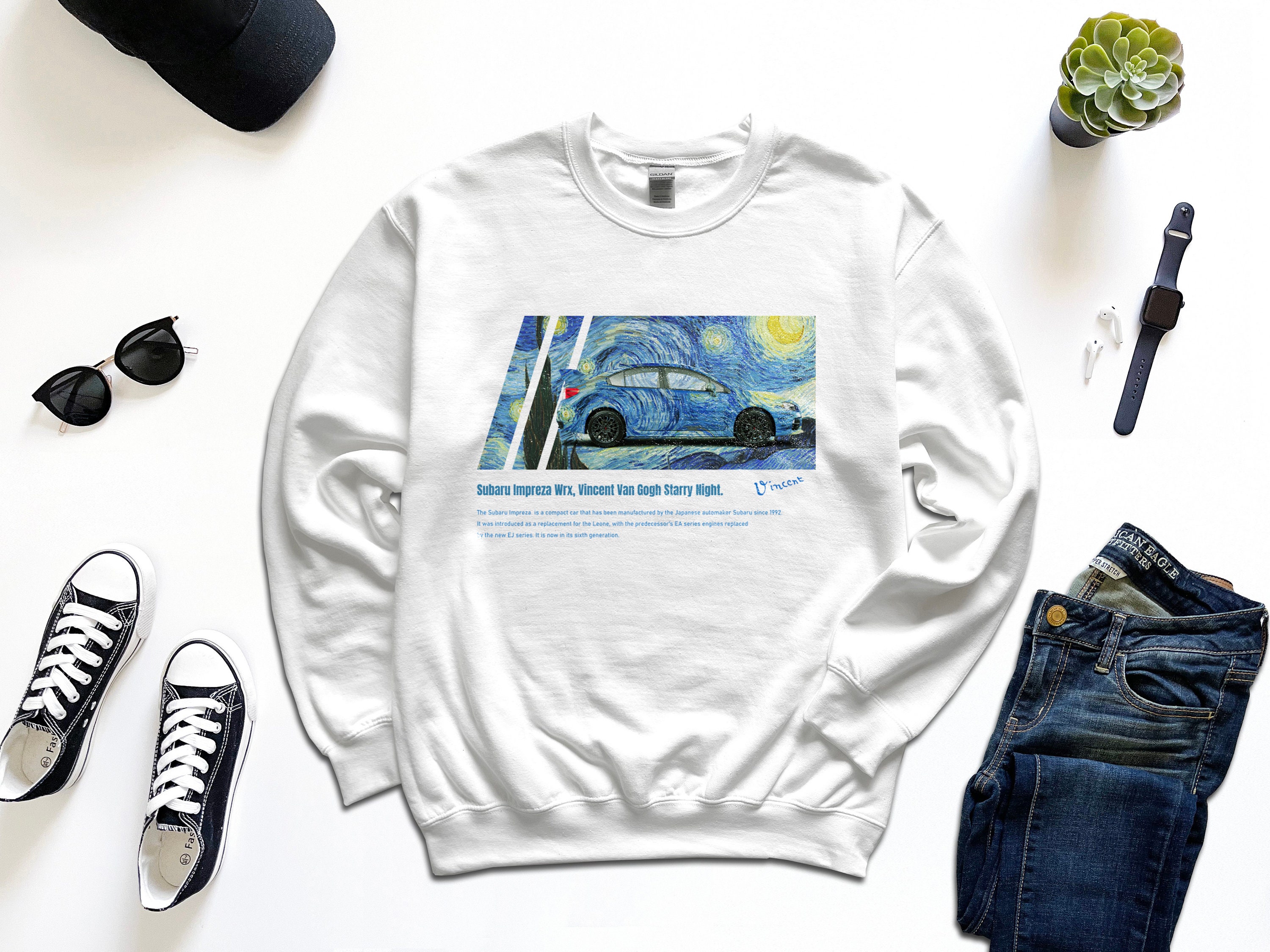 Subaru Impreza Wrx, Van Gogh Starry Night Sweatshirt, Car Sweatshirt ...