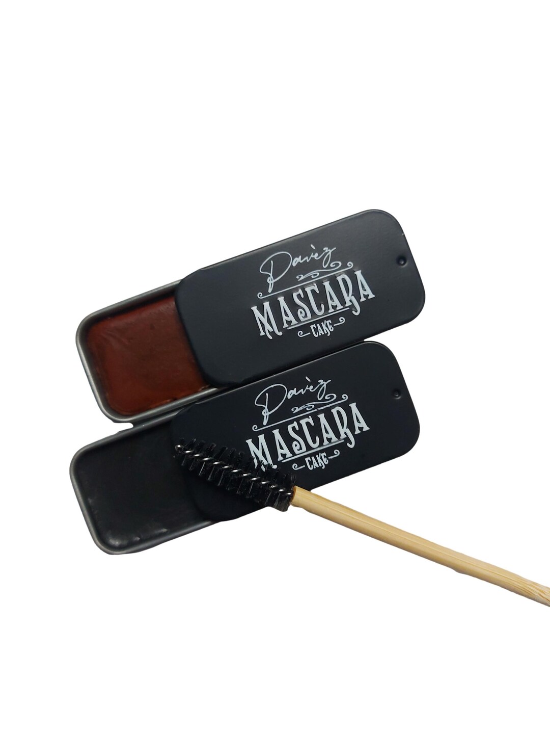 New! No-water Cake Mascara – Vintage Style Black Tin With Spoolie ...