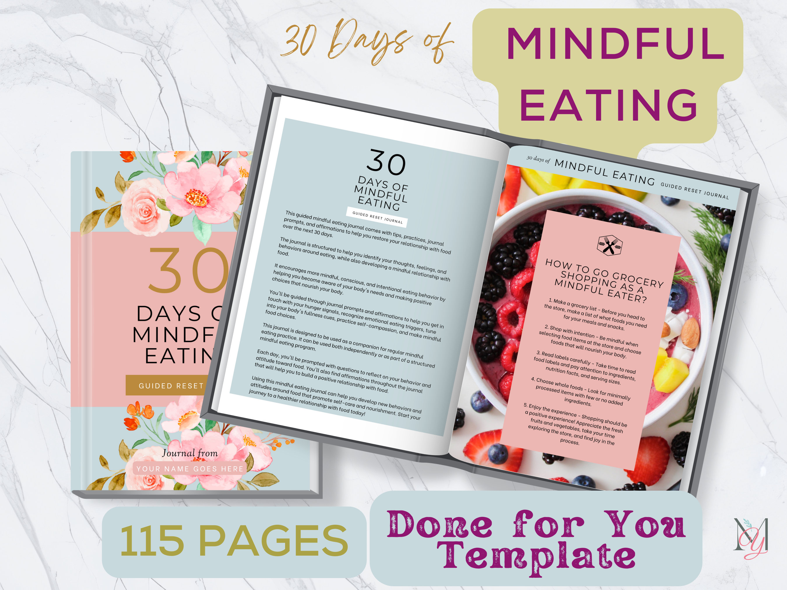 Mindful Eating Journal, Mindfulness Food, Nutrition Diet Foodie Planner ...