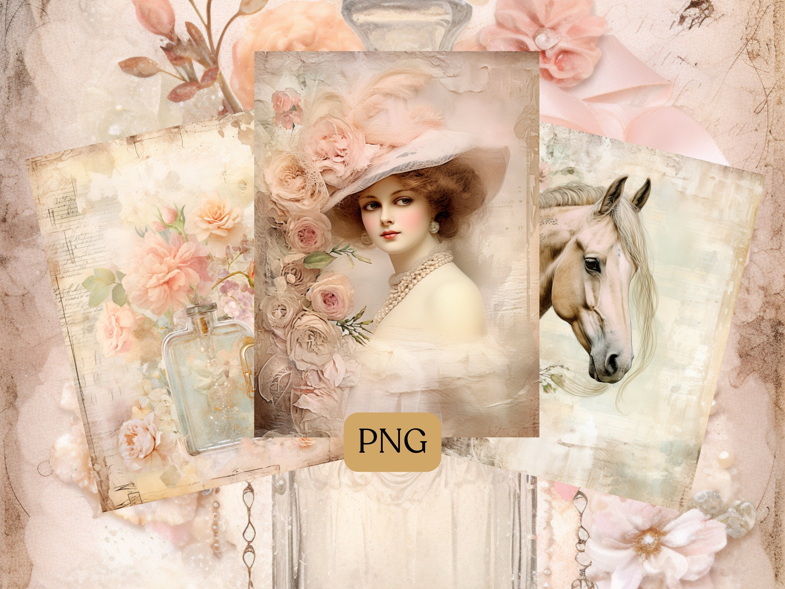 Vintage Ephemera Scrapbooking Lace Trim Mixed Media Junk Journal Card ...