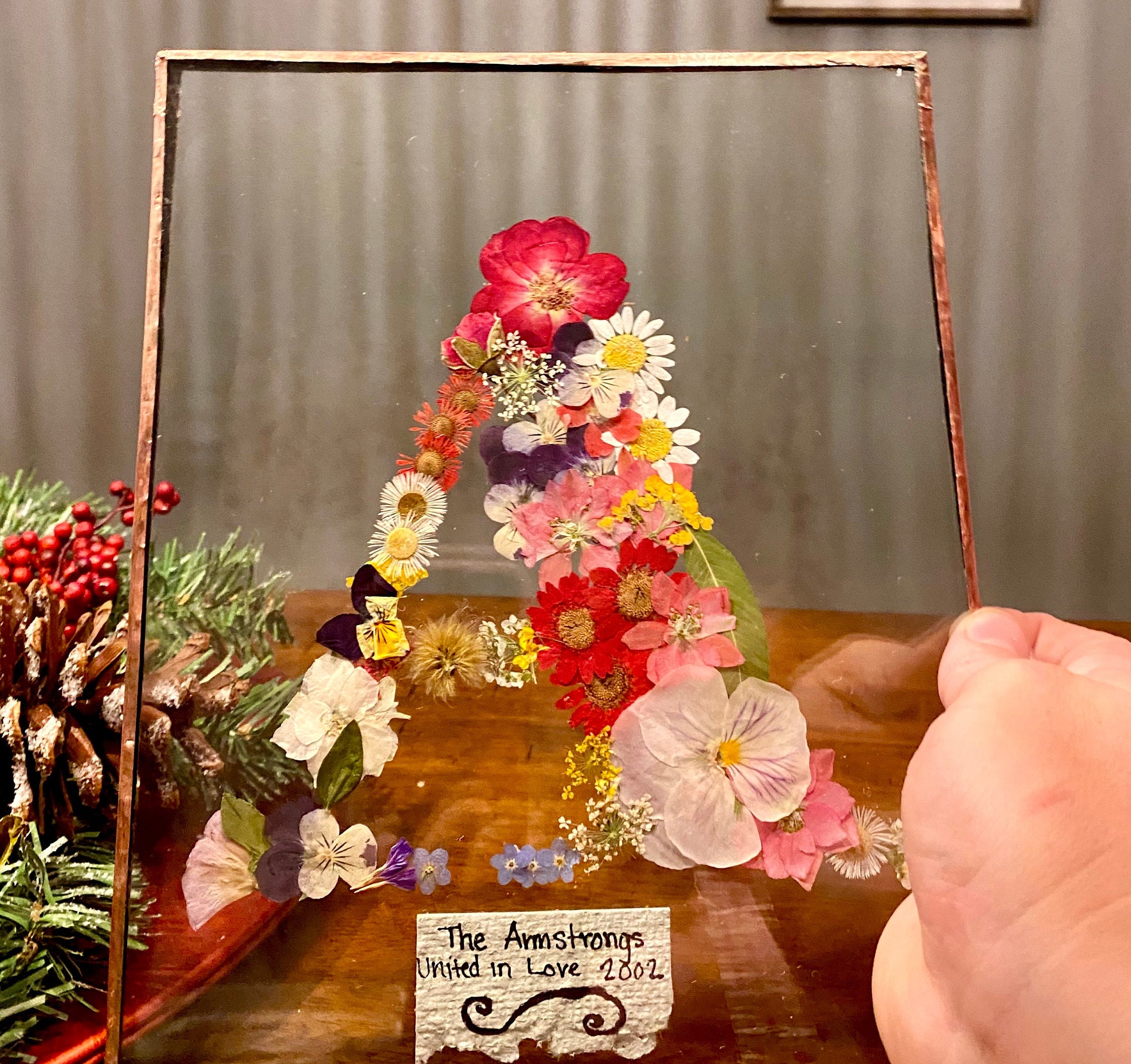 Custom Floral Initial, Pressed Flower Initial, Pressed Flower Monogram ...