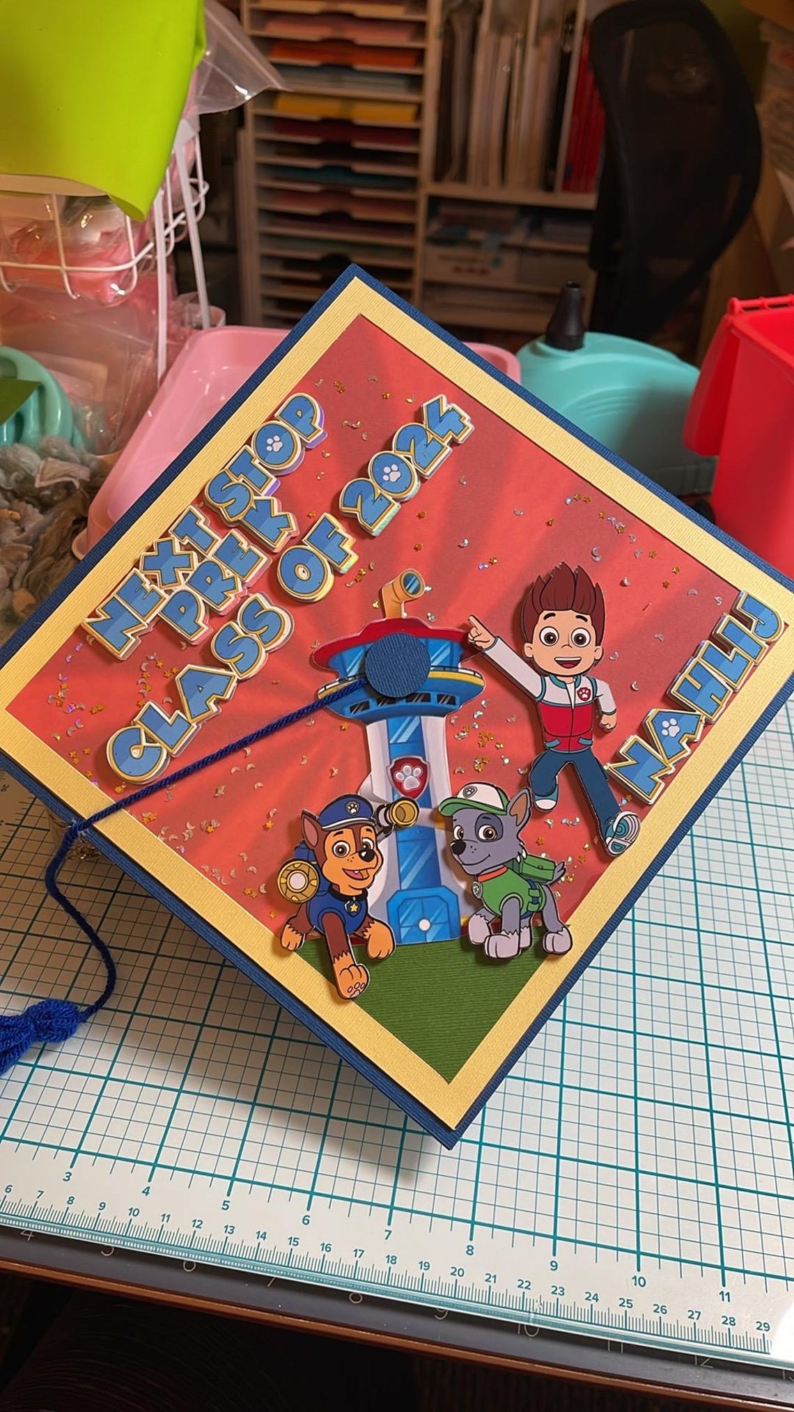 Personalized Kindergarten Graduation Cap Topper, Kindergarten Grad Next ...