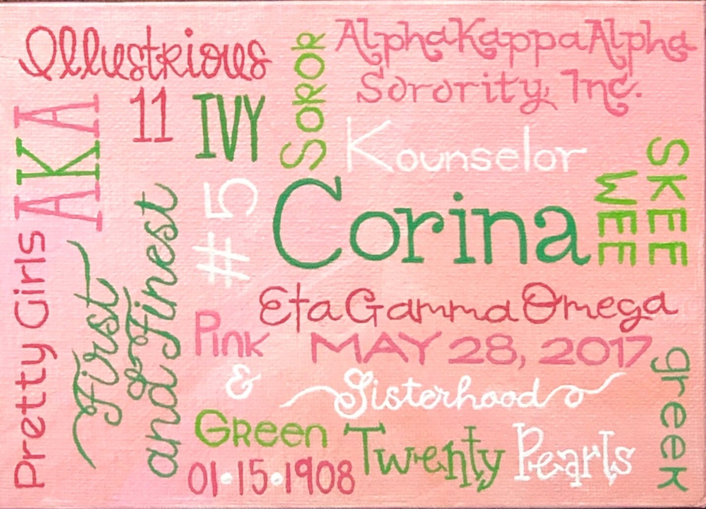 Alpha Kappa Alpha Sorority Name and Info Painting - Etsy