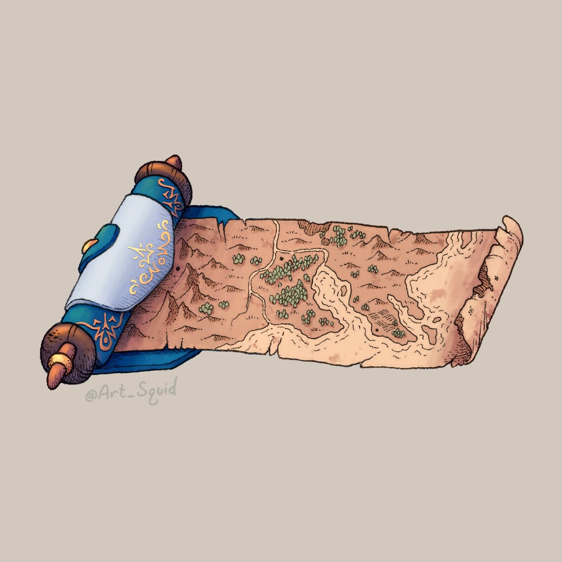 Fantasy Map Dnd Scroll Dungeons and Dragons Sticker - Etsy