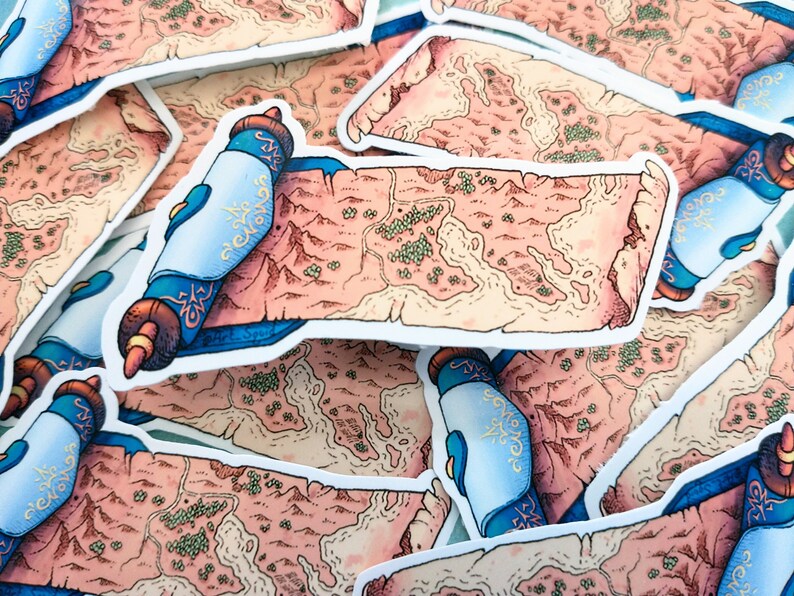 Fantasy Map Dnd Scroll Dungeons and Dragons Sticker - Etsy