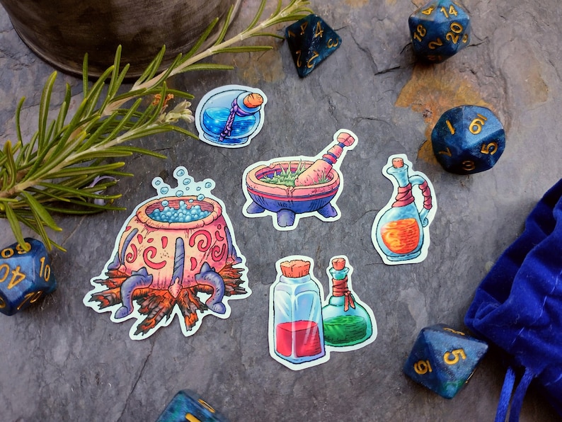 Potion Brewing Set Dnd Alchemy Sticker Dungeons and - Etsy