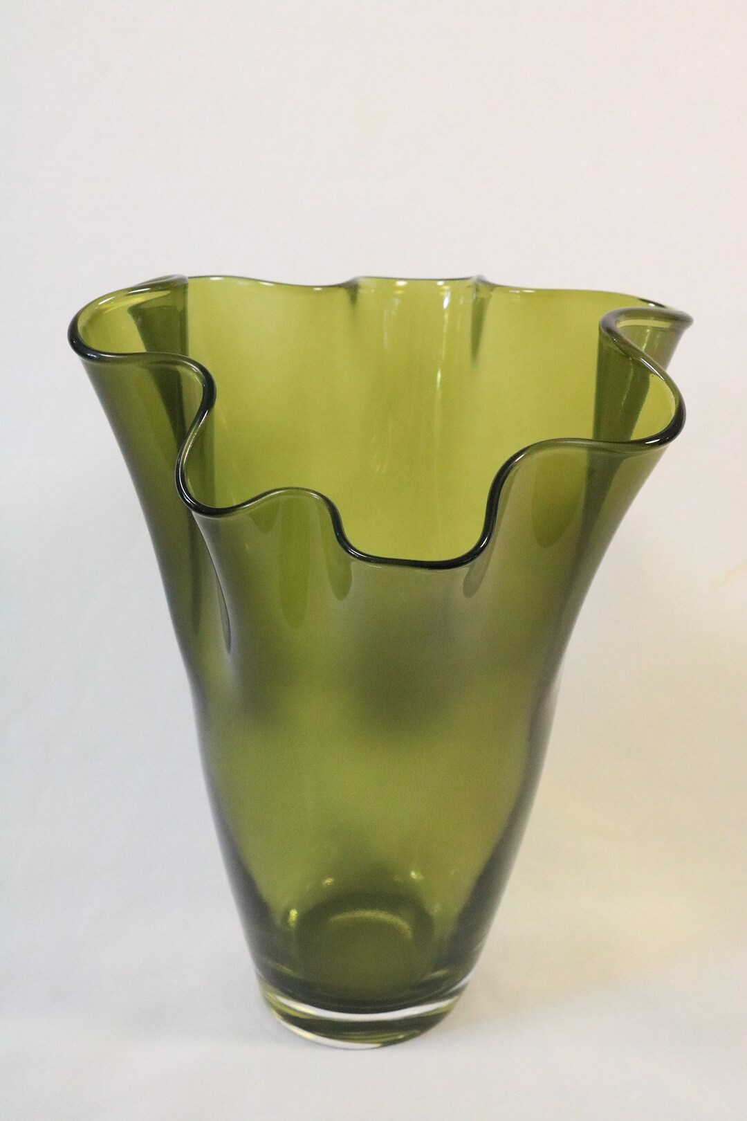 Bottle Green Folded Vase Folded Vase Fazzoletto Murano - Etsy