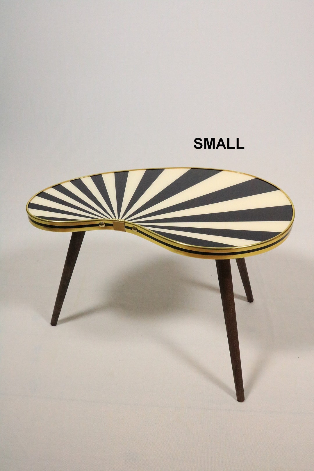 Kidney Shaped Table, Small, Side Table, Flower Table, Stripes, Sunburst ...